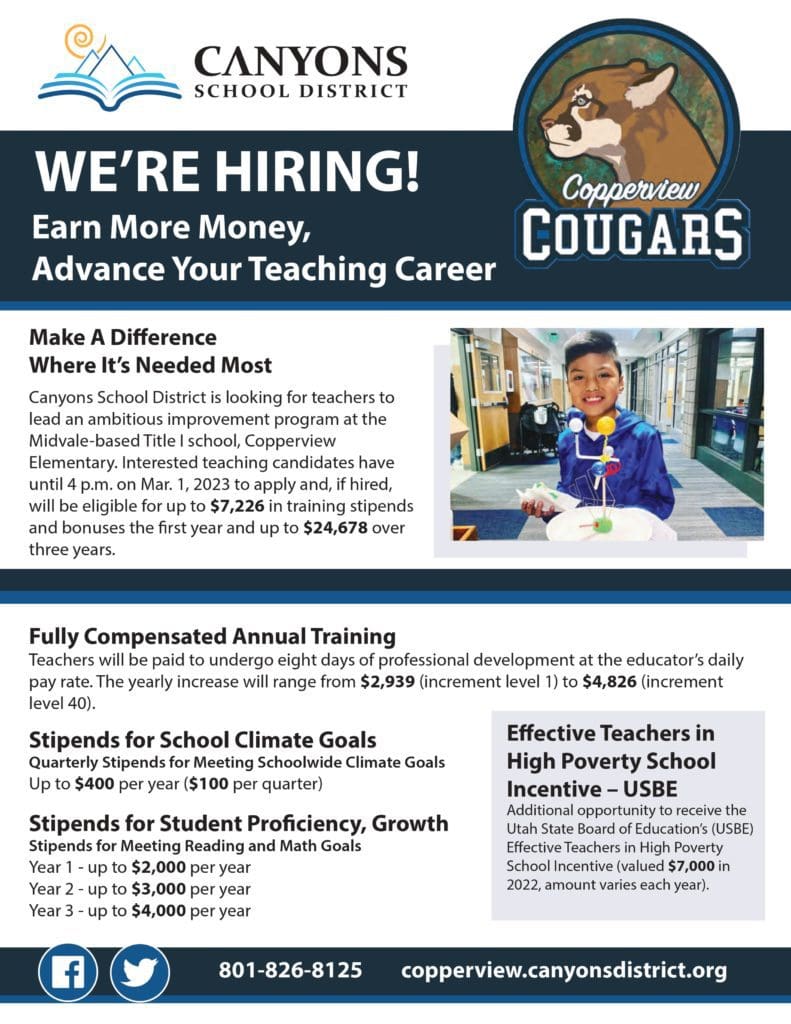 Teachers Needed to Lead, Succeed and Grow with Copperview Elementary ...